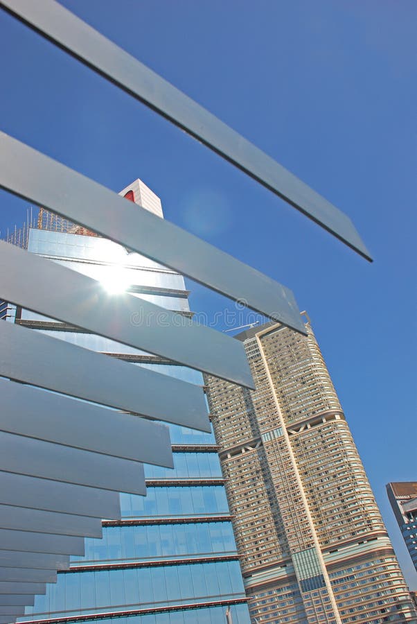 Structures with High Rise Building in Background Stock Image - Image of ...