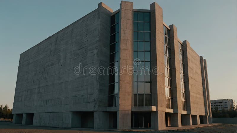 The Structures are Made of Light Gray Concrete, Exhibiting a Repetitive ...