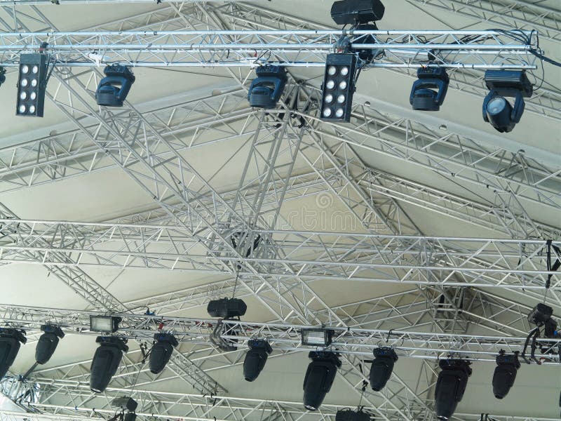 Structures of Stage Electric Illumination Spotlights Equipment Stock ...