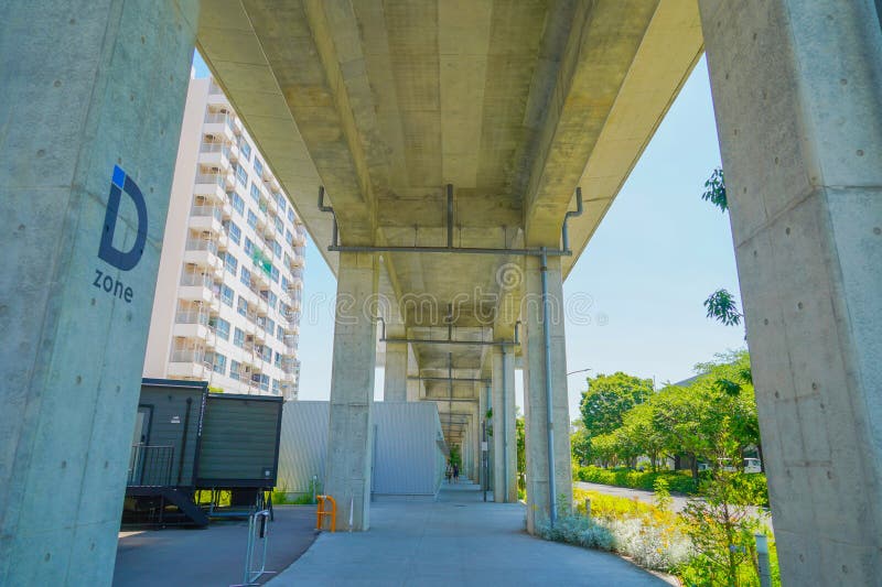 Structures Under Elevated Tracks Stock Image - Image of railway ...