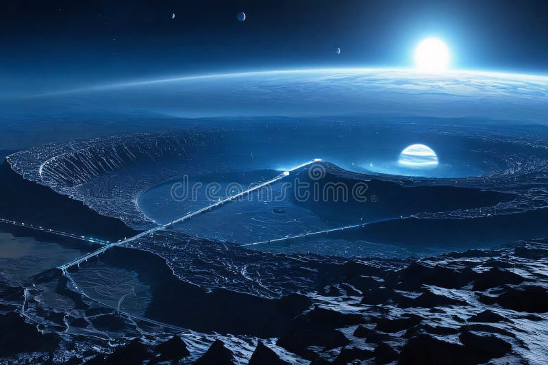 Structures of an Unknown Civilization in a Crater on an Alien Planet ...