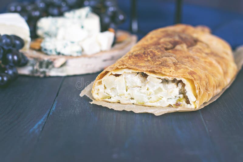 Strudel with cheese stock photo. Image of cuisine, flour - 88547450