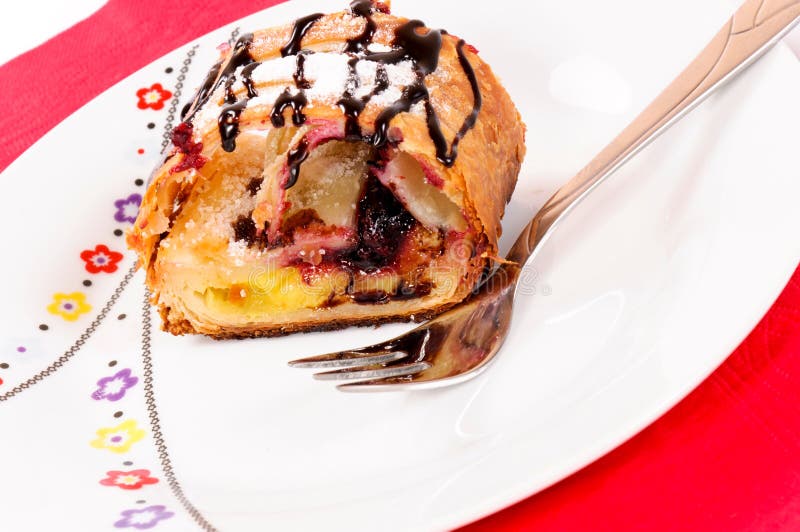 Strudla with vanilla stock photo. Image of austria, drink - 26475934