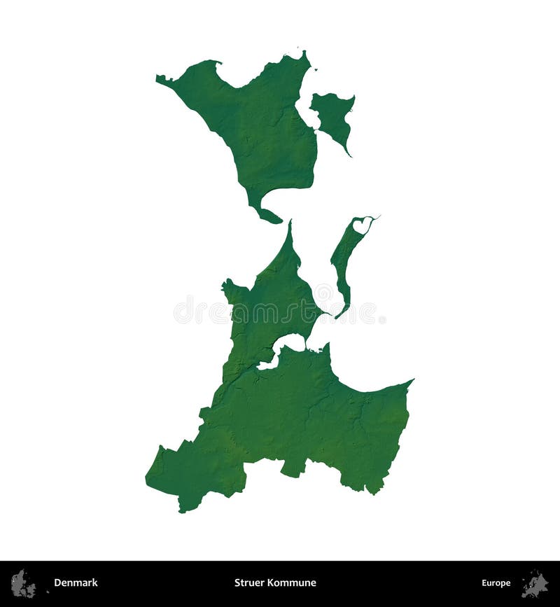 Struer Kommune, Denmark, Isolated on White. Physical Stock Illustration ...
