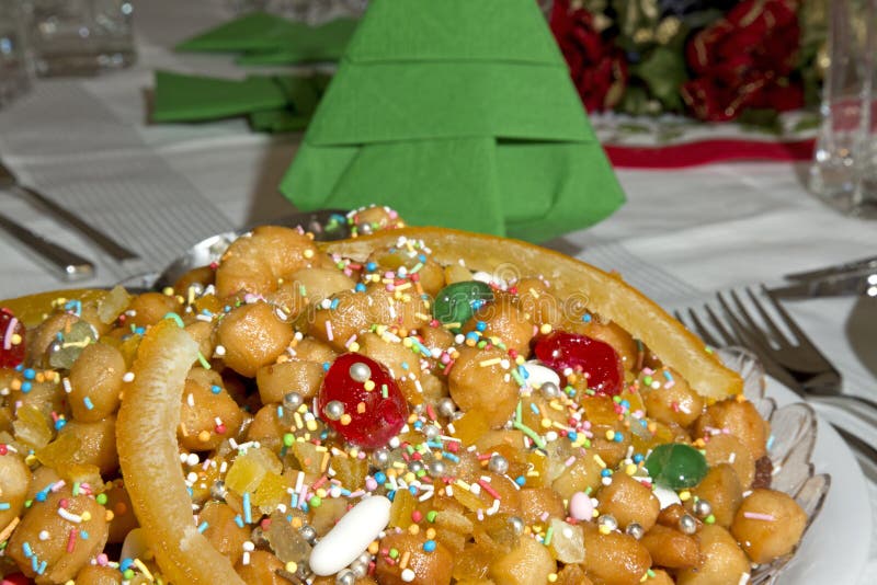 Struffoli detail stock photo. Image of italian, party - 64274648