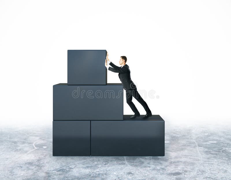 Struggle and Hard Work Concept Stock Illustration - Illustration of ...