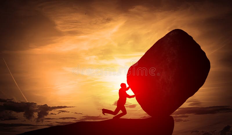 Push Rock Up Hill Stock Illustrations – 203 Push Rock Up Hill Stock ...