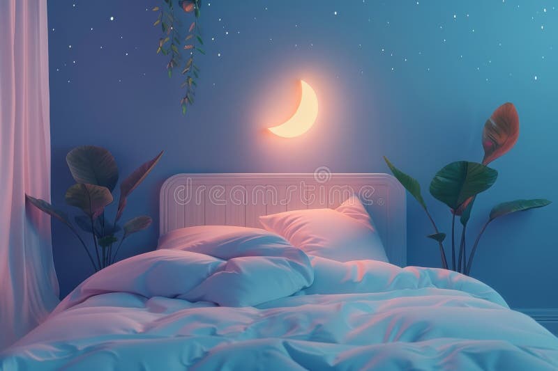 Struggling with Insomnia, Lying Awake in Bed at Night, Staring at the ...