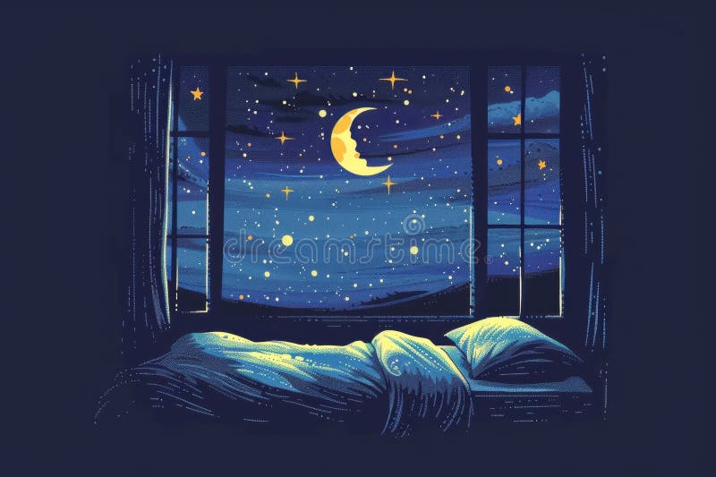 Struggling with Insomnia, Lying Awake in Bed at Night, Staring at the ...