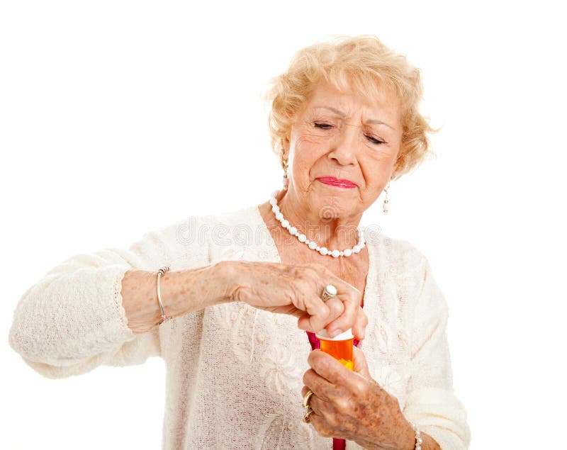 Struggling to Open Pills stock image. Image of female - 20519577