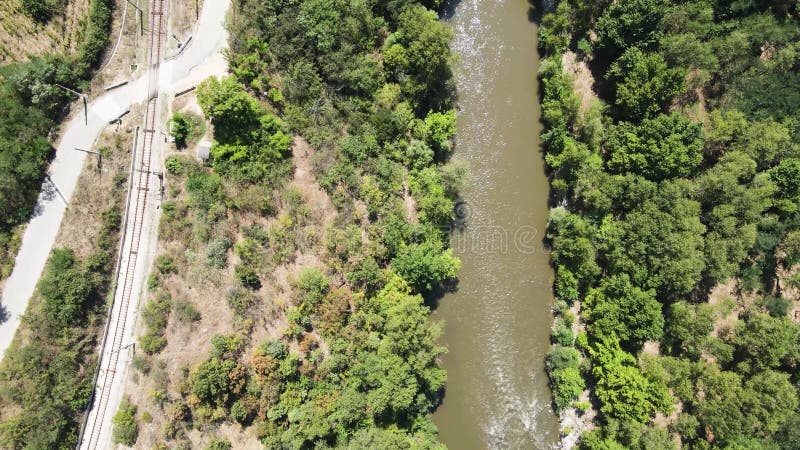Struma River Passing through the Kresna Gorge, Bulgaria Stock Footage ...
