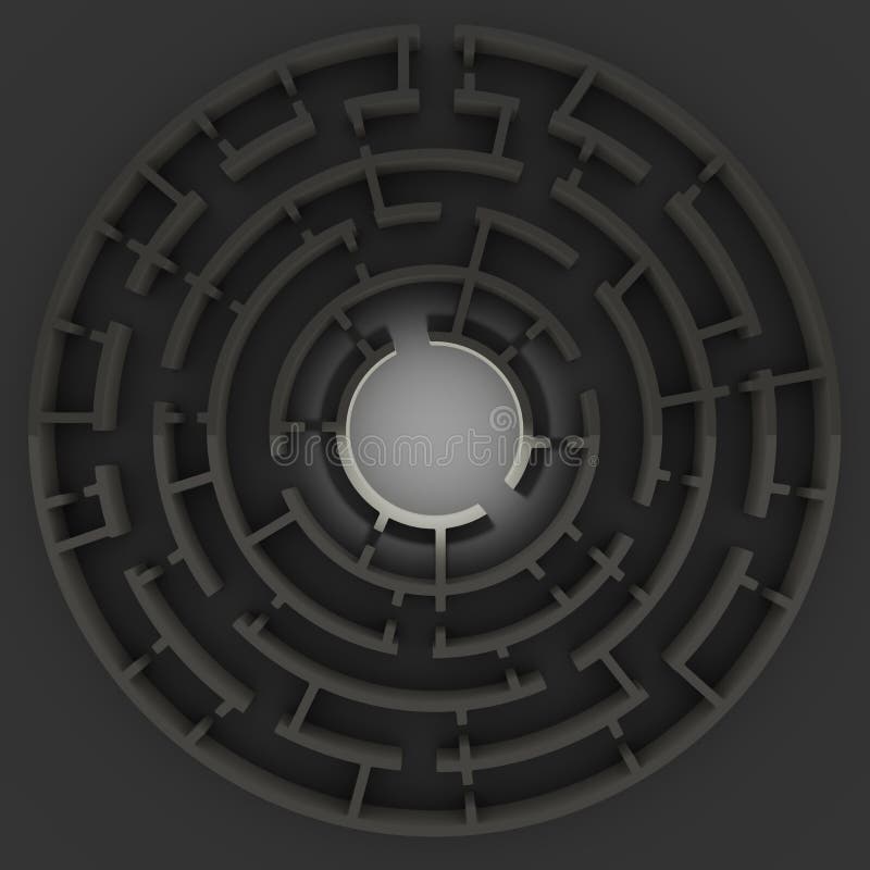 Struttura Circolare Del Labirinto Illustrazione di Stock ...
