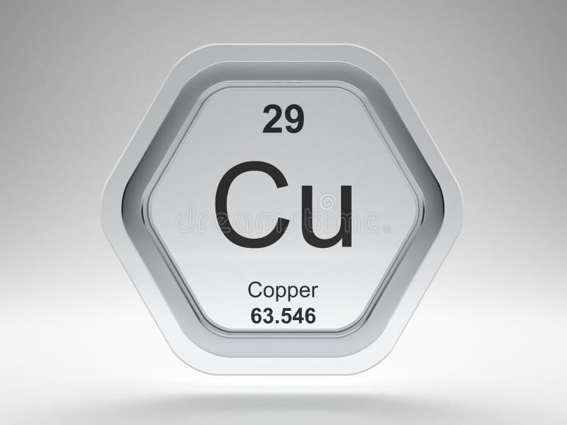 Simbolo Di Rame. Elemento Chimico Della Tavola Periodica. Illustrazione ...