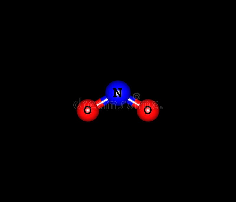 Struttura Molecolare Del Biossido Di Azoto Isolata Sul Nero