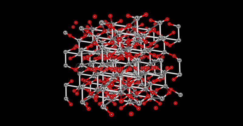 Struttura Molecolare Del Corindone Isolata Su Bianco Illustrazione di ...