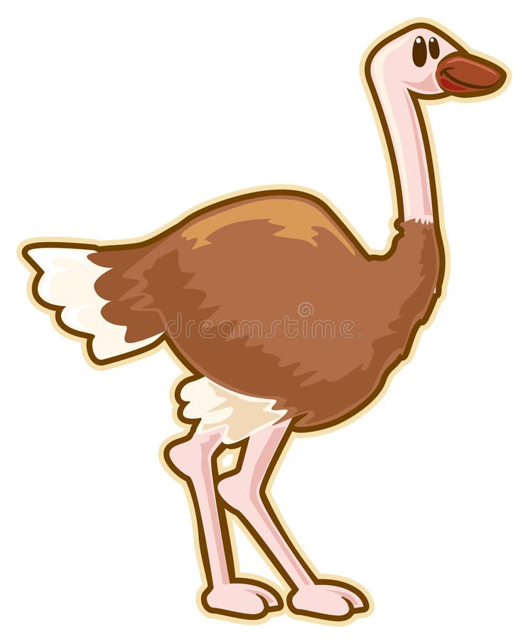 Struzzo in savanna illustrazione vettoriale. Illustrazione di nave ...
