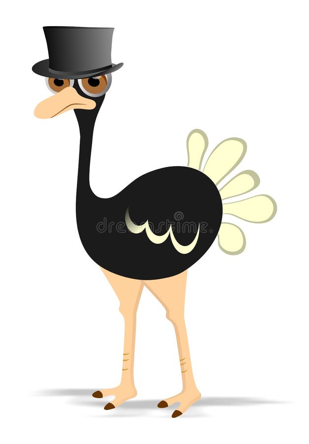 Struzzo Che Nasconde La Testa Nel Vignetta Del Vettore Terrestre ...