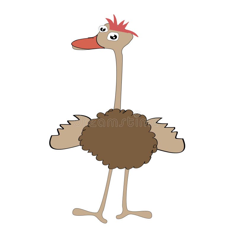Struzzo del fumetto illustrazione vettoriale. Illustrazione di colore ...