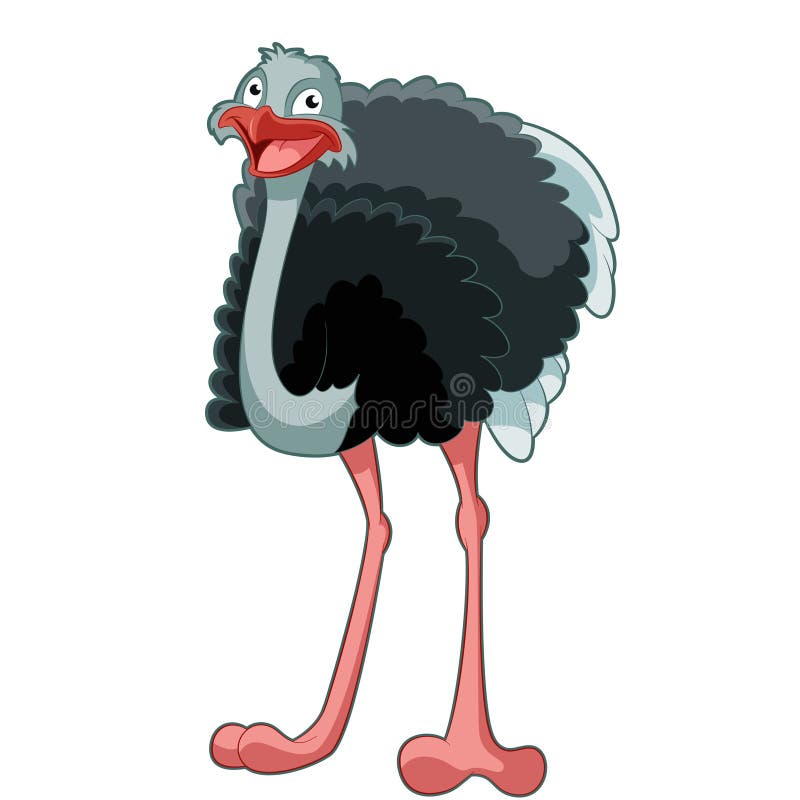 Funzionamento Felice Del Fumetto Dello Struzzo Con L'uovo Illustrazione ...