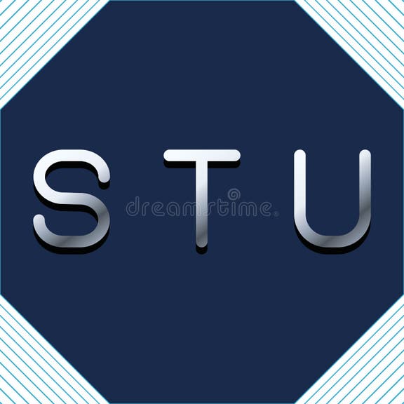 STU metallic font stock vector. Illustration of element - 147240875