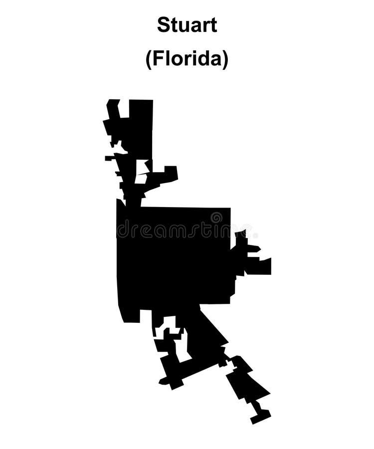 Stuart outline map stock vector. Illustration of stuart - 357256907