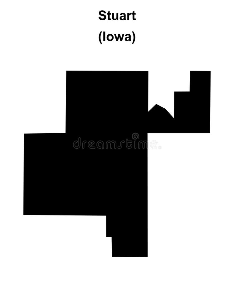 Stuart outline map stock vector. Illustration of iowa - 387208109