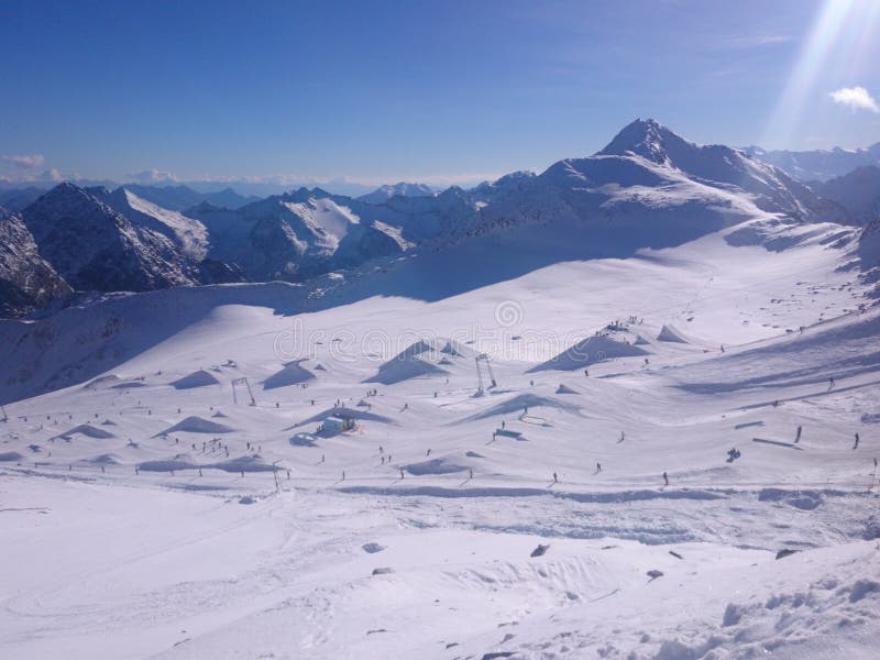 Stubaier Gletscher stock photo. Image of skiing, snow - 96044206
