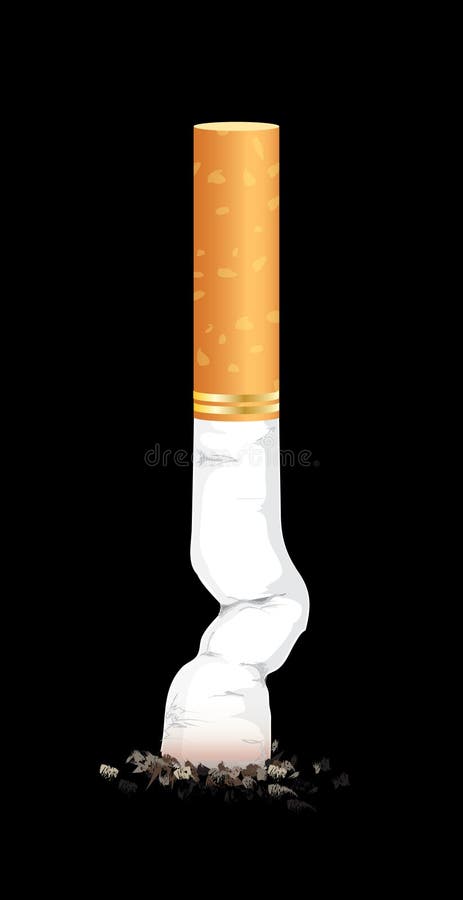 Stubbed out cigarette stock vector. Illustration of extinguished - 22287375