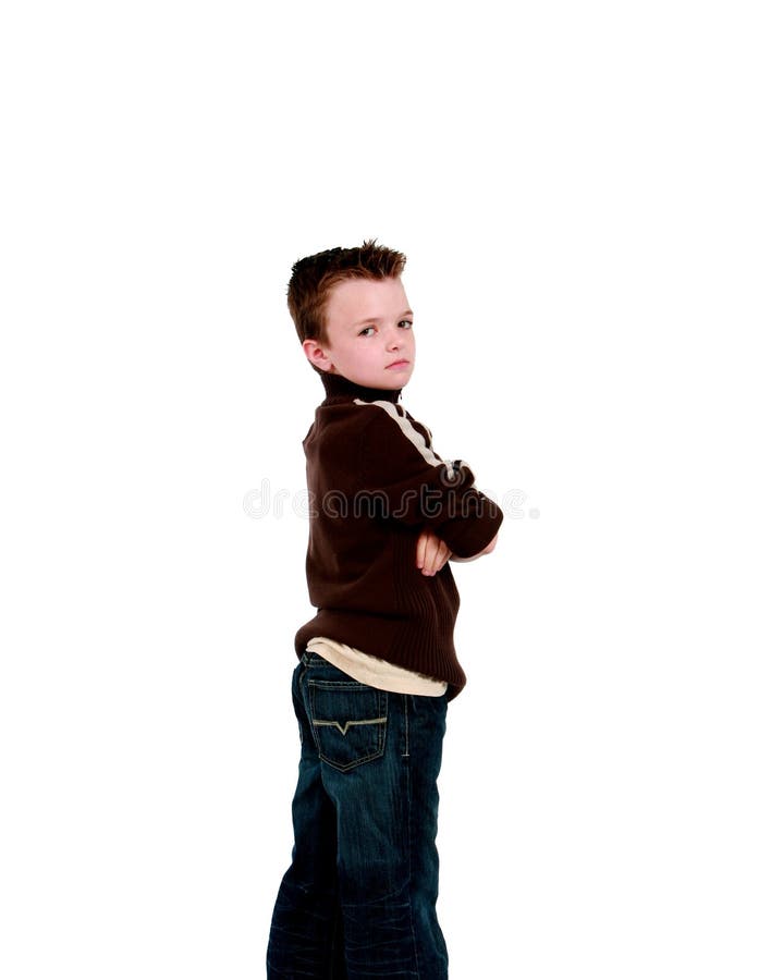Stubborn boy stock photo. Image of camera, caucasian, cute - 7555748