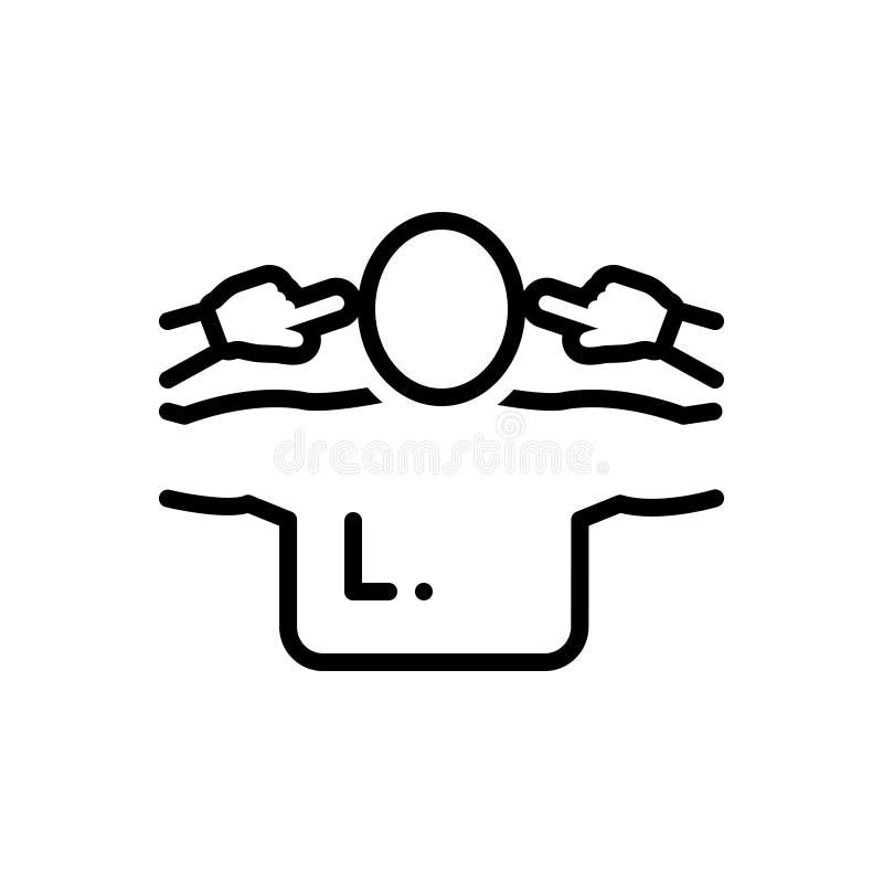 Black Line Icon for Stubborn, Personality and Clamant Stock Vector ...