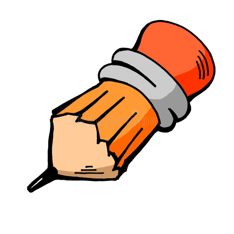 Pencil Clip Art, Stubby Cartoon Pencil Drawing. Stock Illustration ...