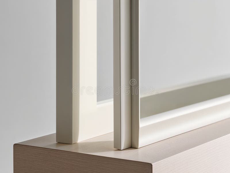 Stucco Plaster Frame with a Light Wood Base. Stock Image - Image of ...