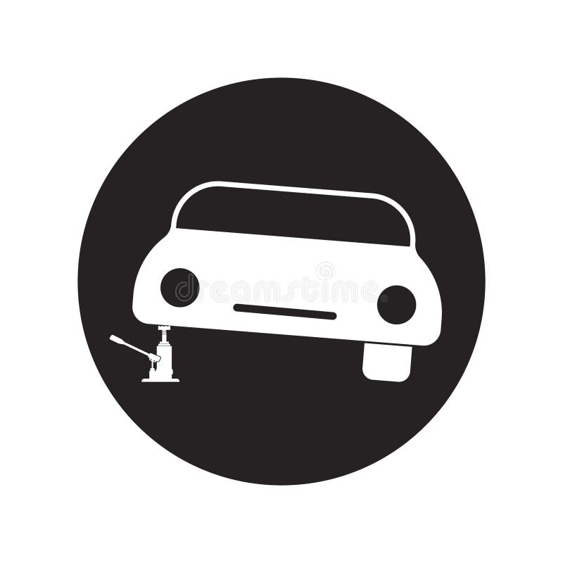 Stuck car icon with jack stock vector. Illustration of tracks - 268042359