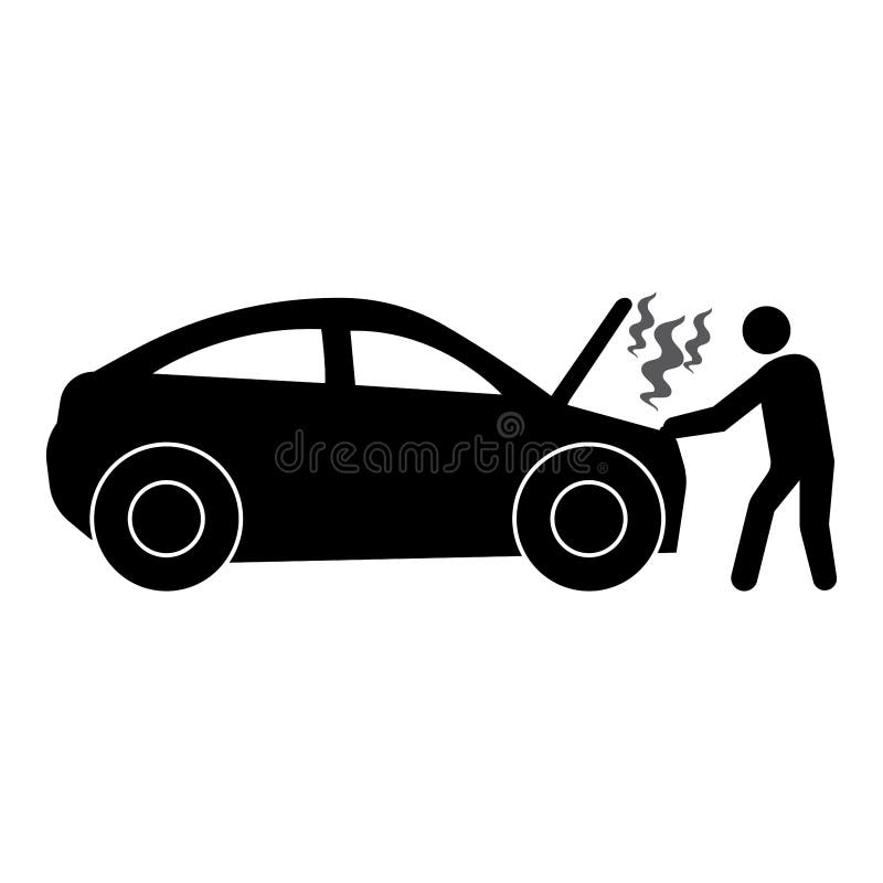 Stuck car icon stock vector. Illustration of profession - 268297853
