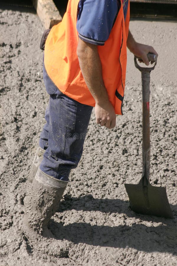 Stuck in cement stock photo. Image of occupation, clothing - 232796