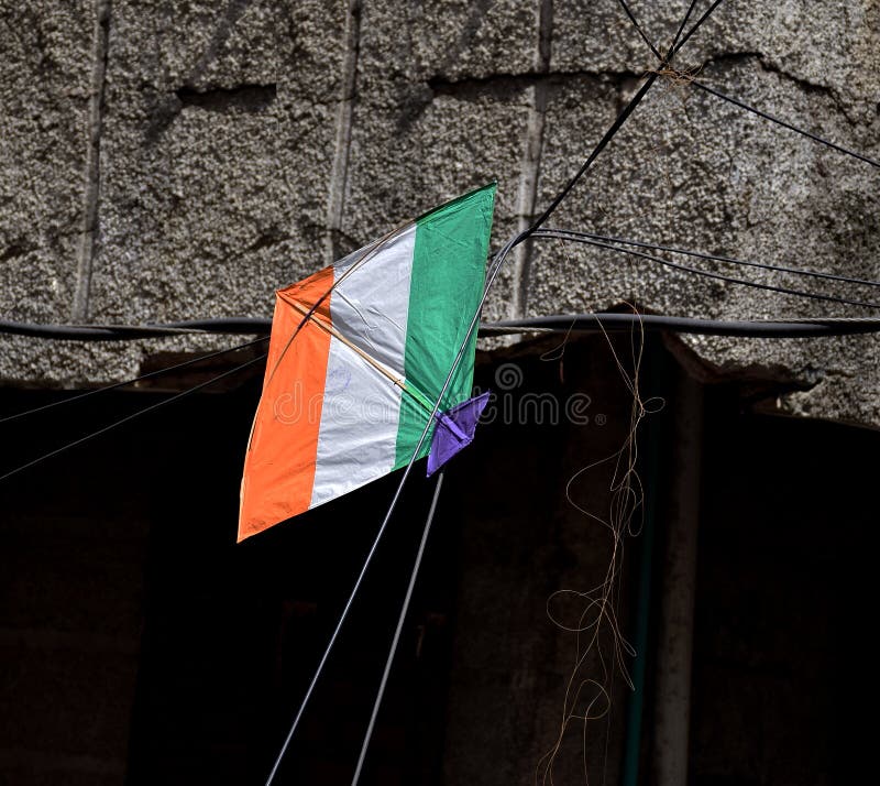 Stuck kite on wire stock image. Image of kite, wire - 227452933