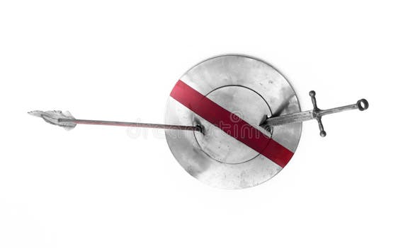 Stuck spear in shield stock image. Image of attack, greek - 296078865