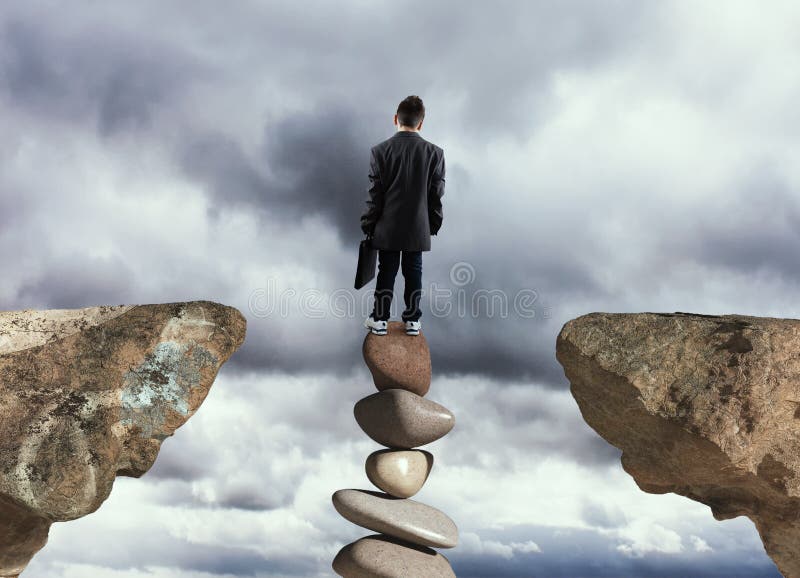 Stucked on a Stack of Stones Stock Image - Image of problem, fear ...
