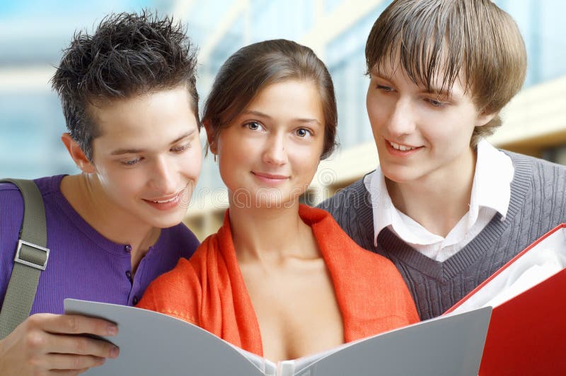 Teenagers Discussing Something on Laptop Stock Photo - Image of student ...