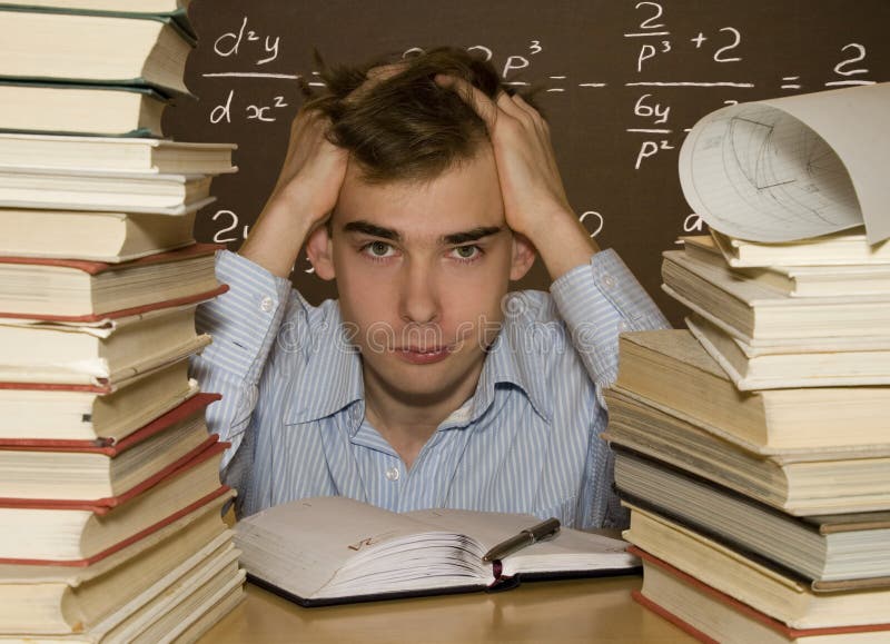Crazy student stock photo. Image of person, high, books - 16564628