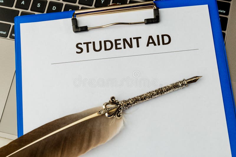 Student Aid Application Form on the Table with Pen. Stock Photo - Image ...