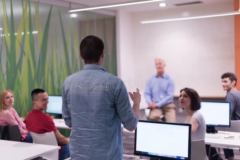Student Answering a Question in Classroom Stock Image - Image of ...