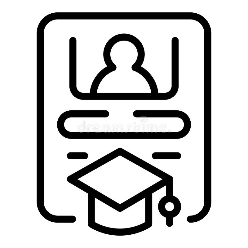 Student App Icon Outline Vector. Office Study Stock Illustration ...