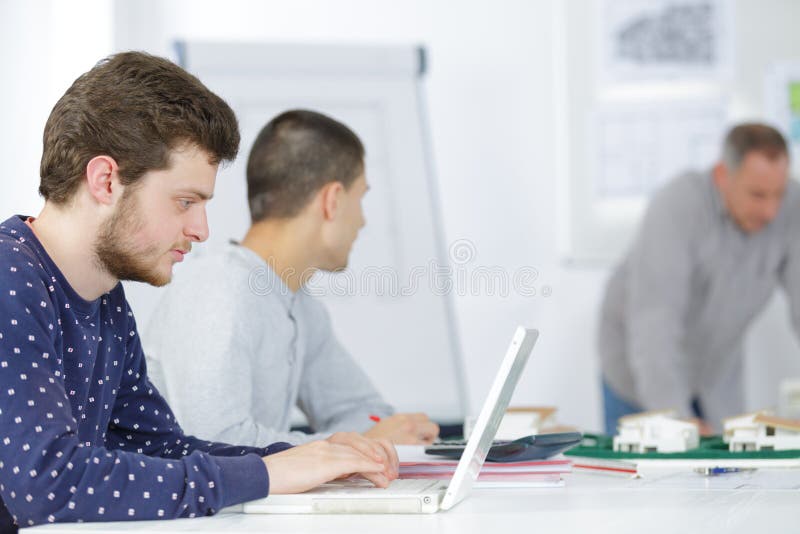 Student in Architecture Training Class Stock Image - Image of friends ...