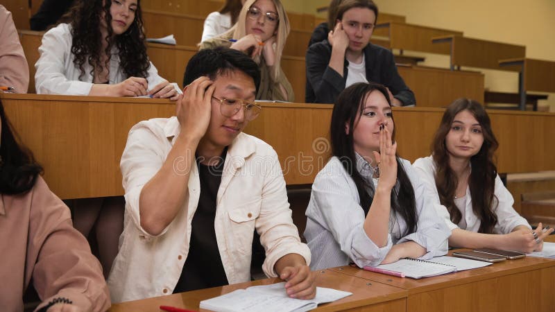 Students Engaged in Learning Activities Inside a Classroom during a ...