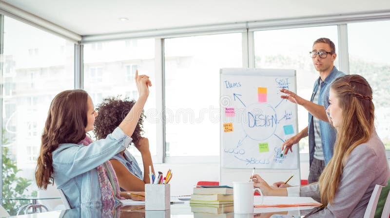 Student Asking a Question during a Presentation Stock Photo - Image of ...