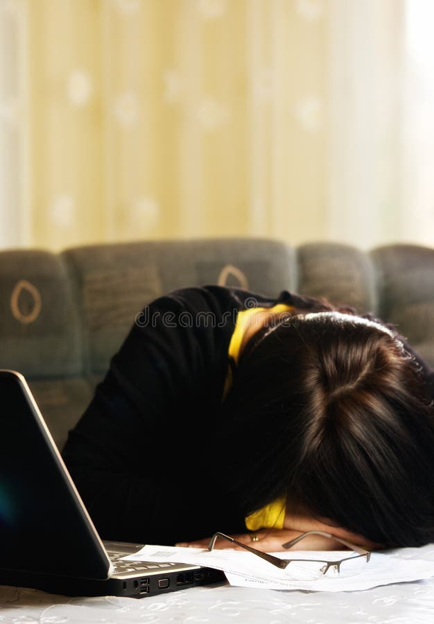 Student asleep at computer stock image. Image of adult - 31267483