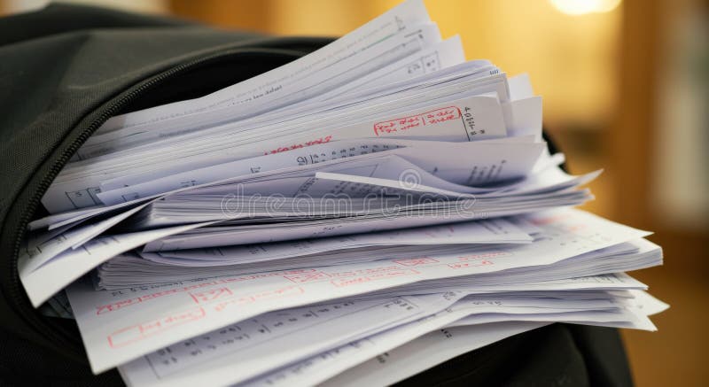 Student Assignment Papers with Feedback Stock Illustration ...