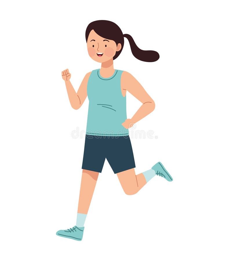 Student Athlete Jogging stock illustration. Illustration of fitness ...