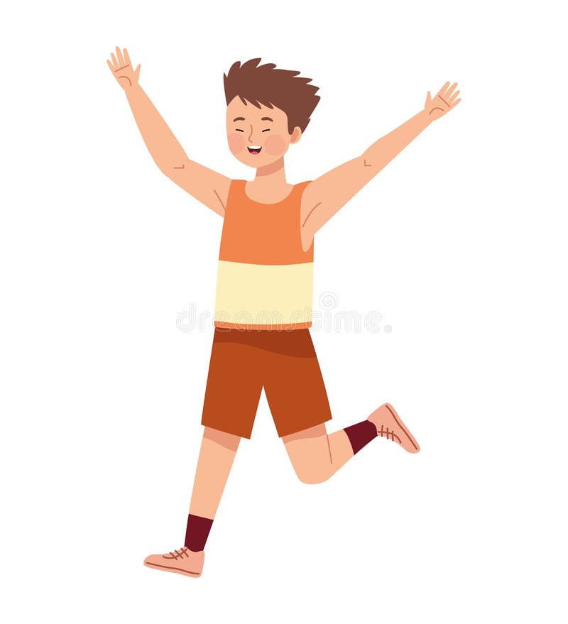 Student Athlete Running with Jump Stock Illustration - Illustration of ...
